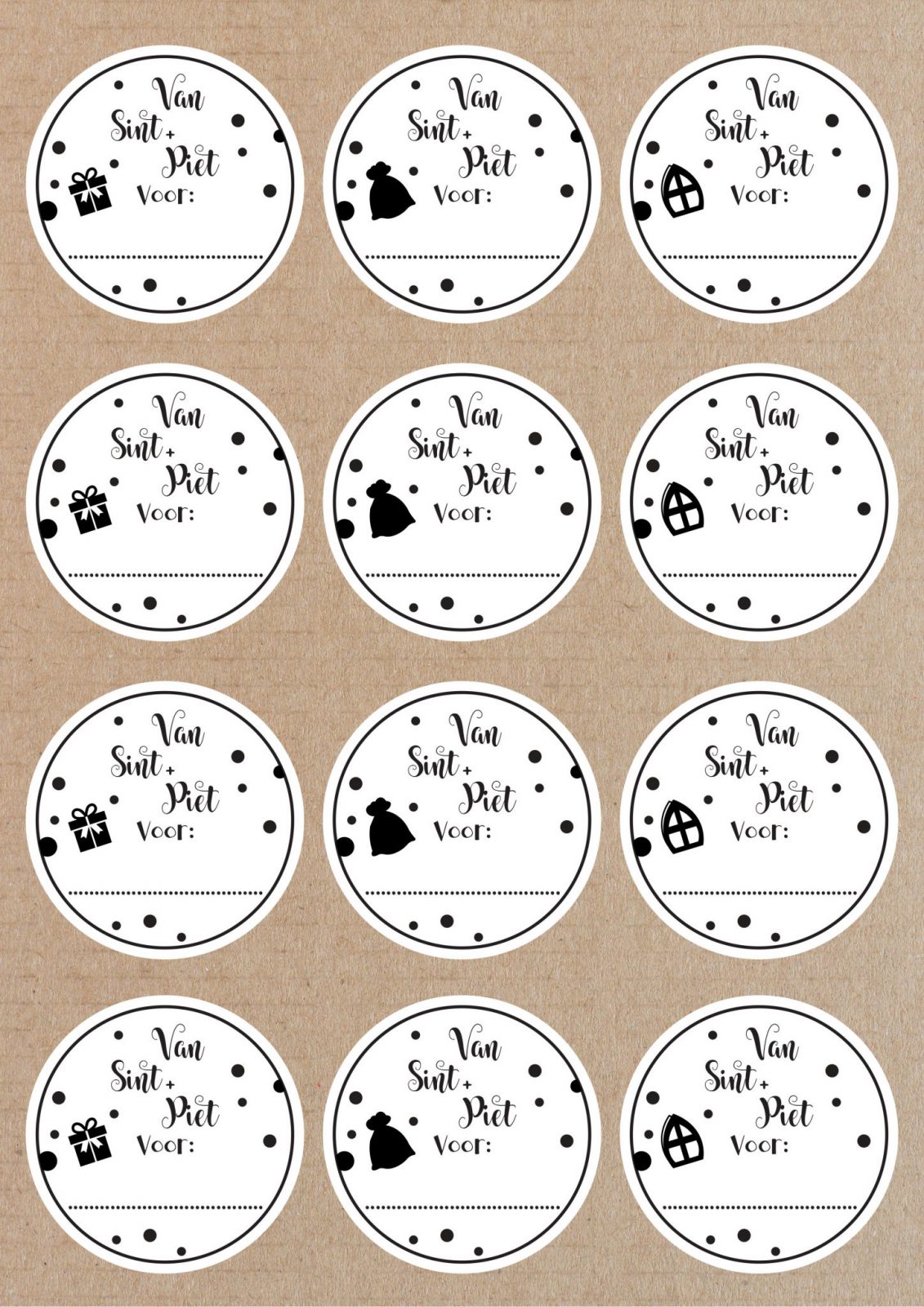 inpak labels sinterklaas